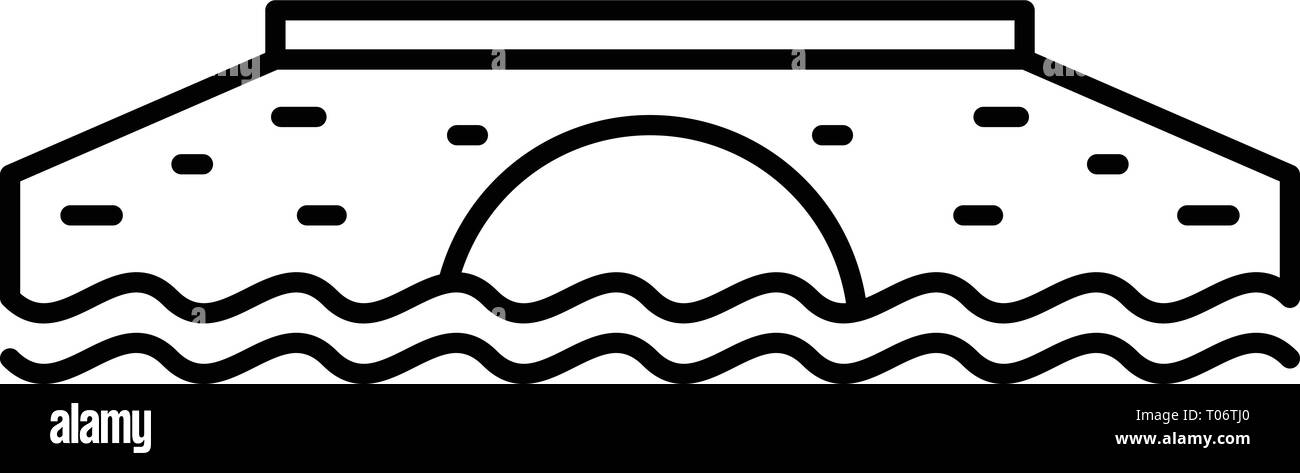 Stone bridge icon, outline style Stock Vector Image & Art - Alamy
