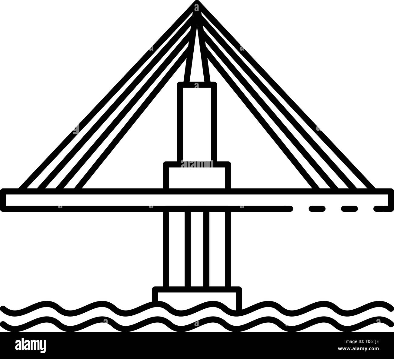 Cable bridge icon, outline style Stock Vector Image & Art - Alamy