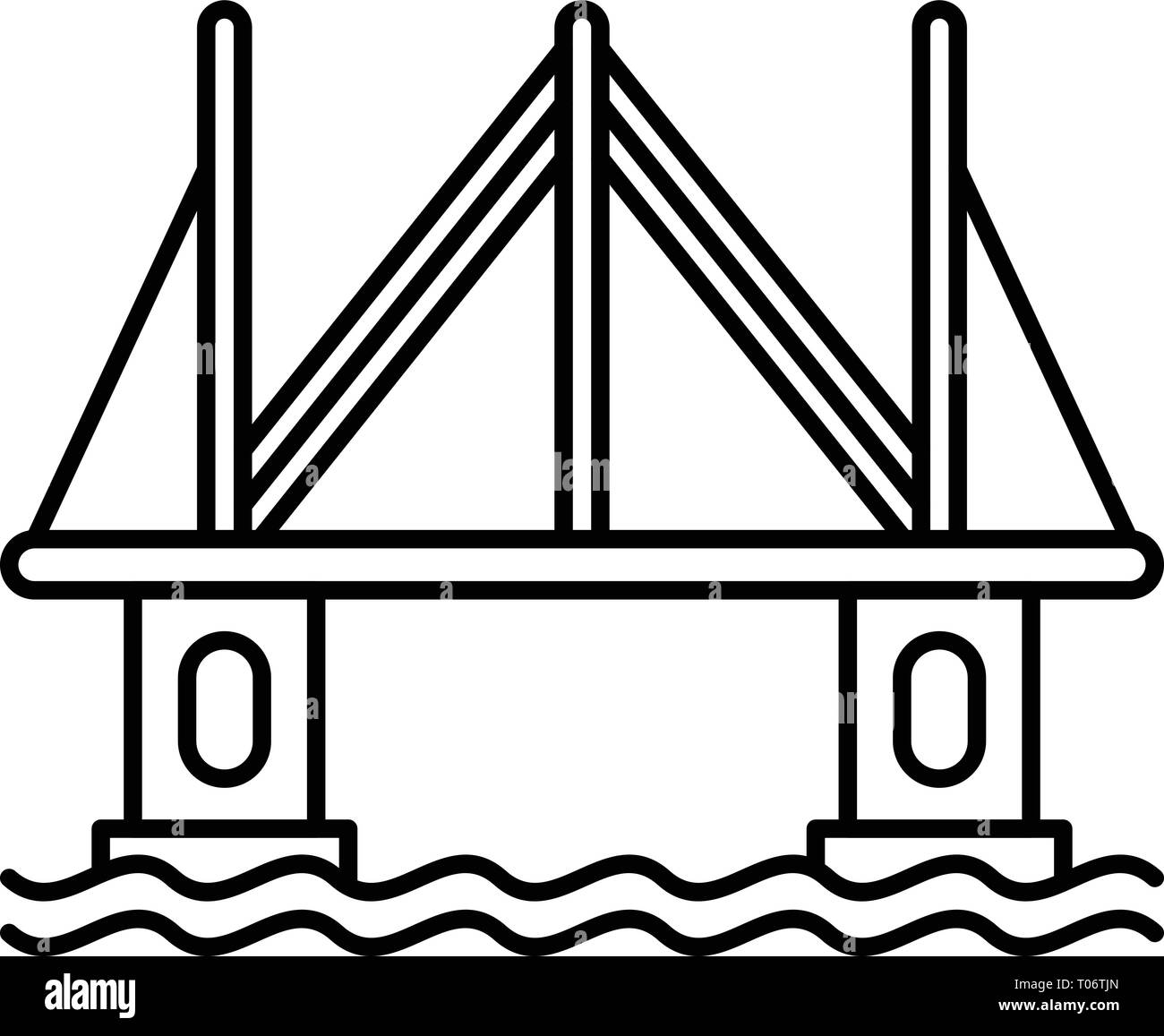 Modern city bridge icon, outline style Stock Vector Image & Art - Alamy