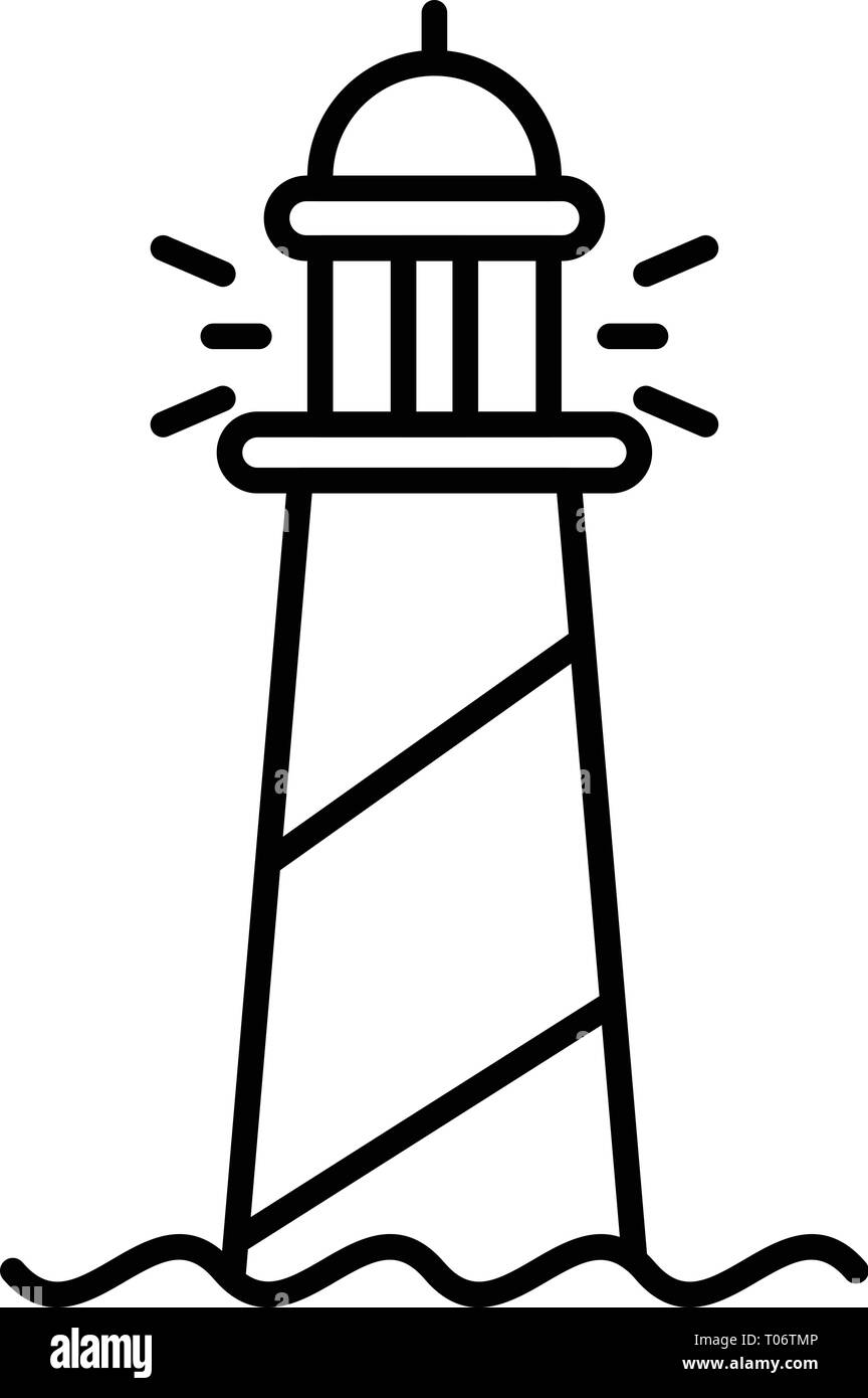 Striped lighthouse icon, outline style Stock Vector Image & Art - Alamy