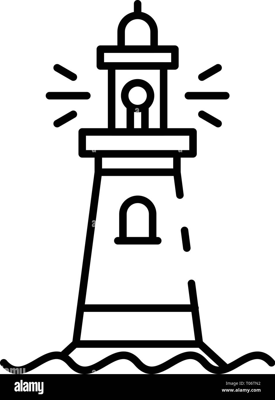 Stone lighthouse icon, outline style Stock Vector Image & Art - Alamy