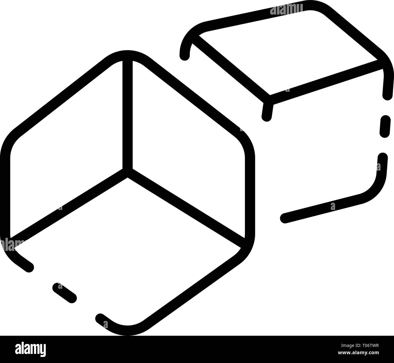 Draw cube icon outline hi-res stock photography and images - Alamy