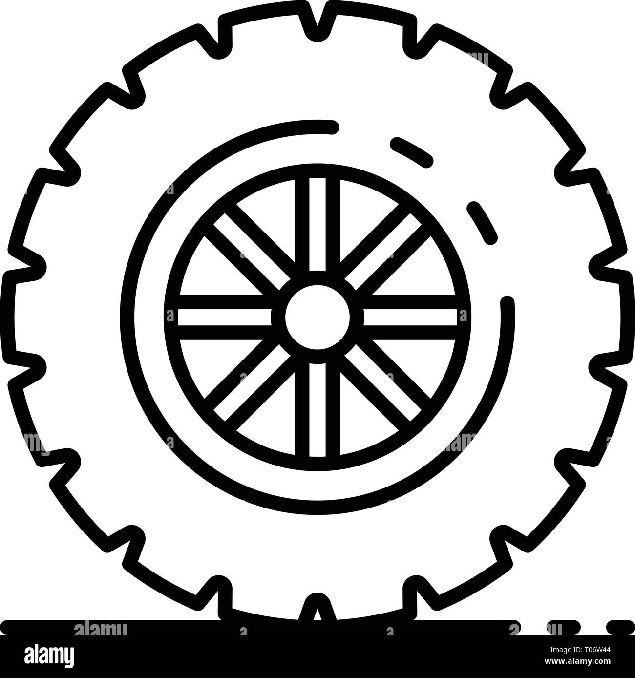 Car wheel icon, outline style Stock Vector Image & Art - Alamy