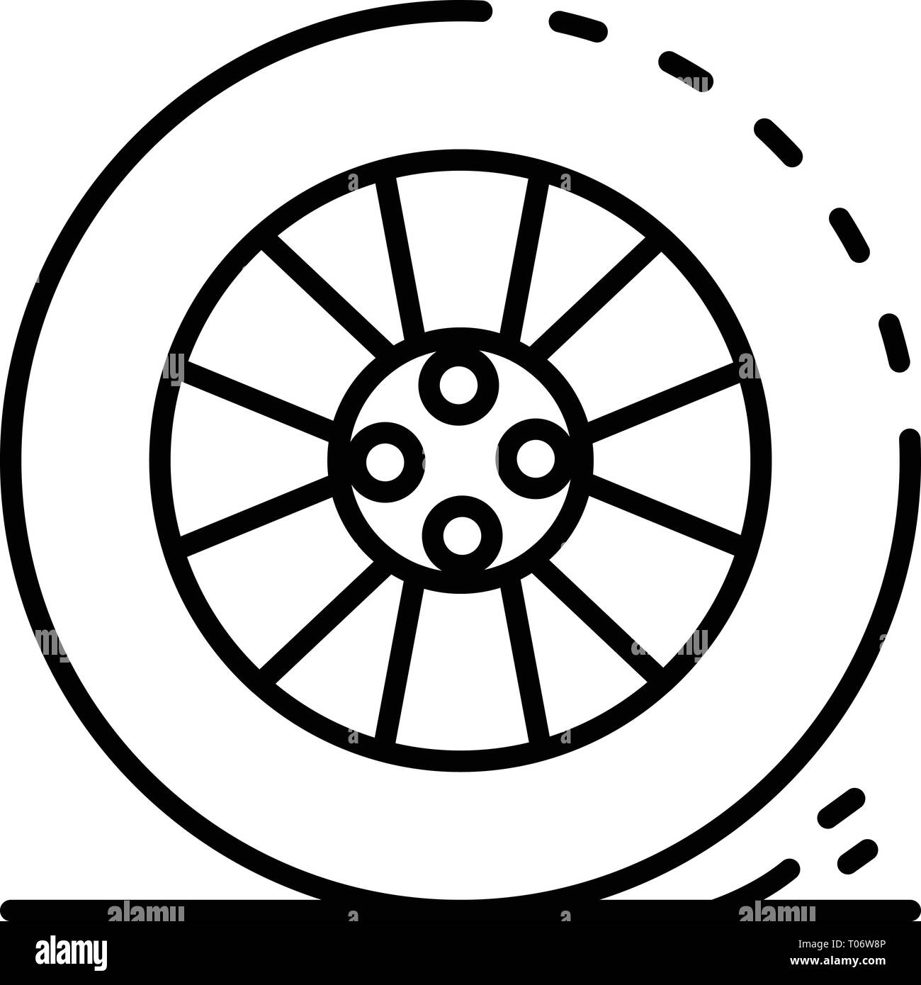 Car wheel icon, outline style Stock Vector Image & Art - Alamy