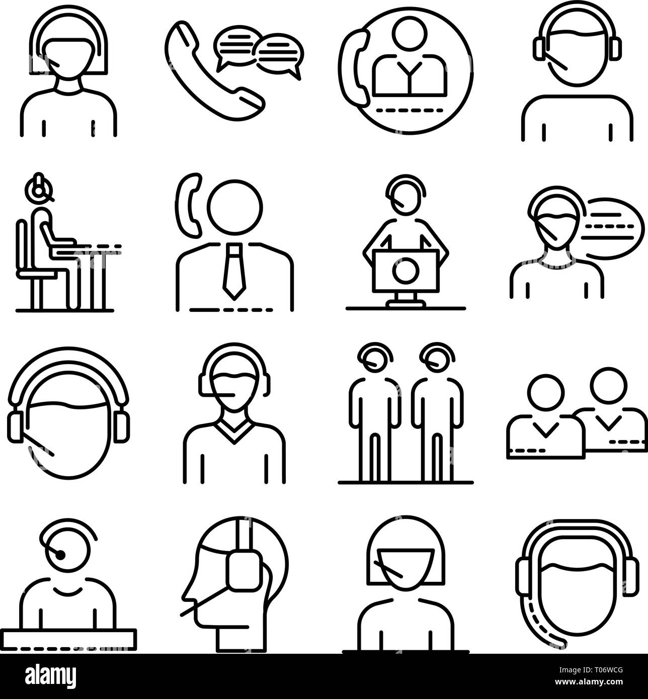 Call center worker male Black and White Stock Photos & Images - Alamy