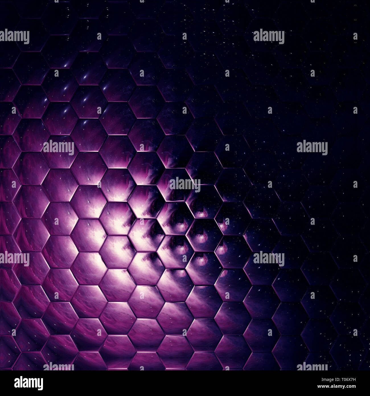 Fractal cosmic art. Graphic watercolor purple background. Galaxy cosmos ...