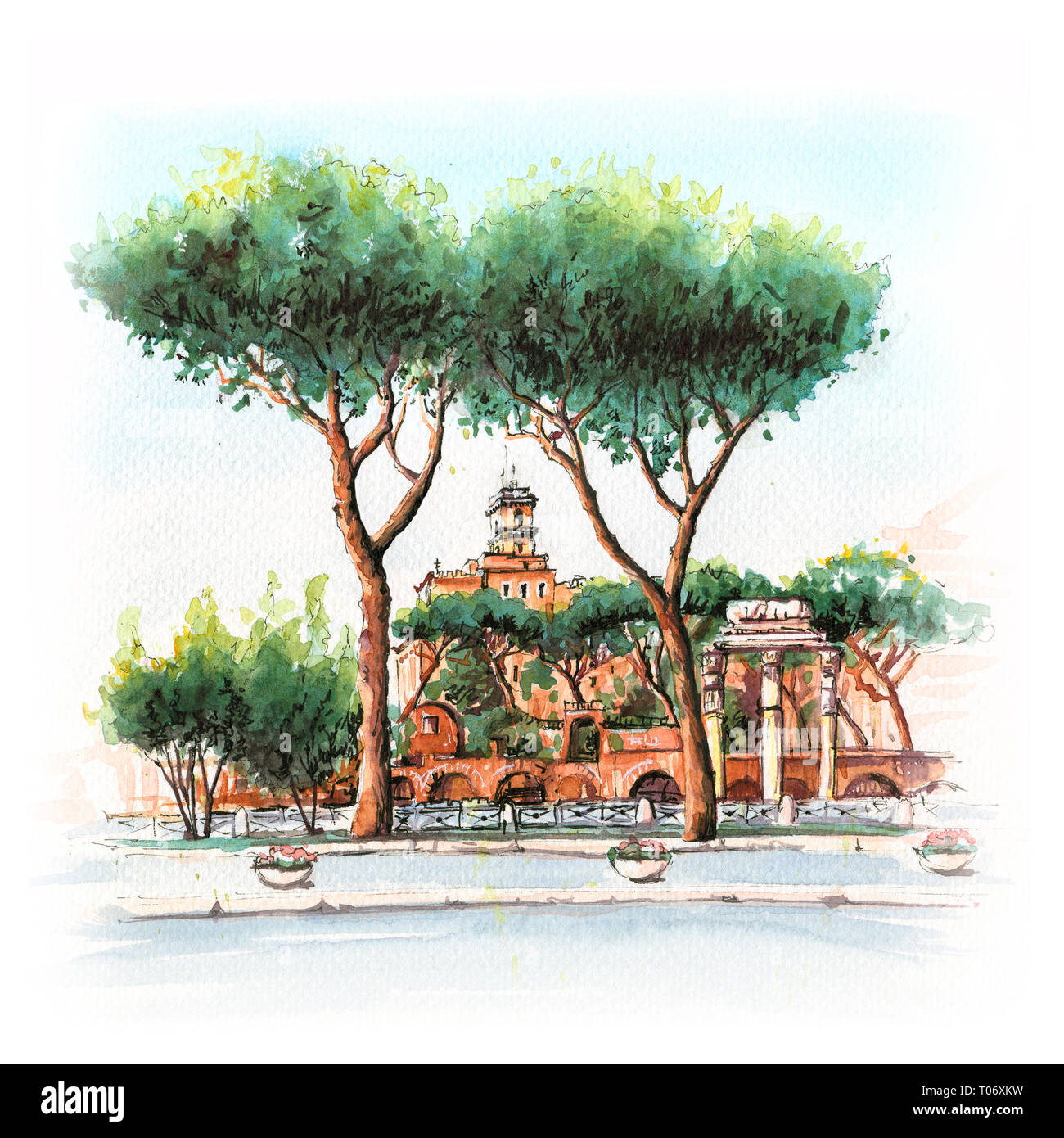 Ancient rome city drawing hi-res stock photography and images - Alamy