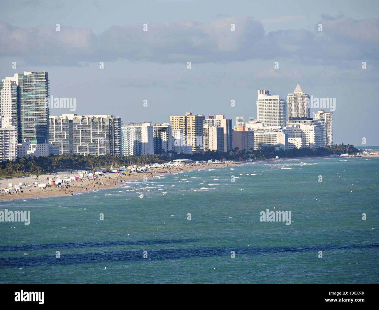 MIAMI, FLORIDA, USA—JANUARY 2018: High rise buildings in front of South ...