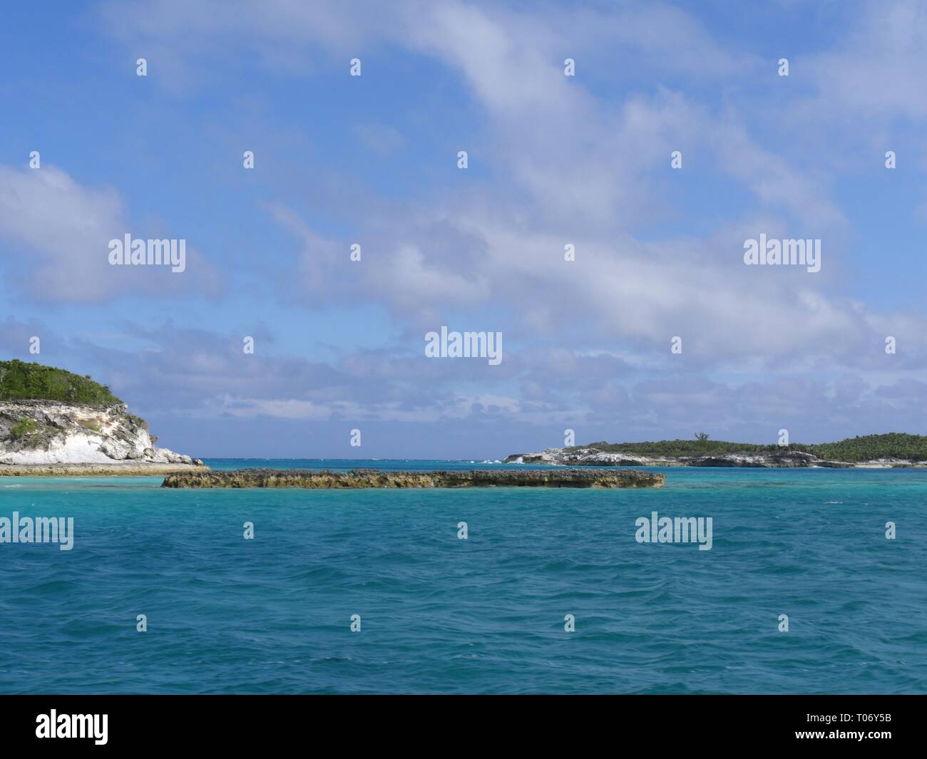Scattered islands and islets at the Exuma Cays, a popular tourist ...