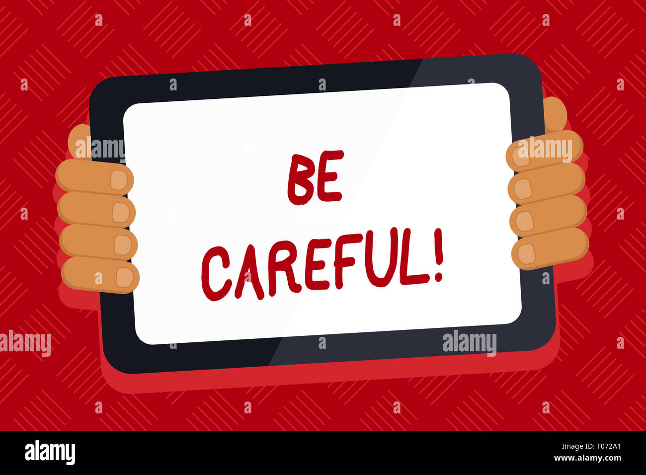 Conceptual hand writing showing Be Careful. Concept meaning making sure ...