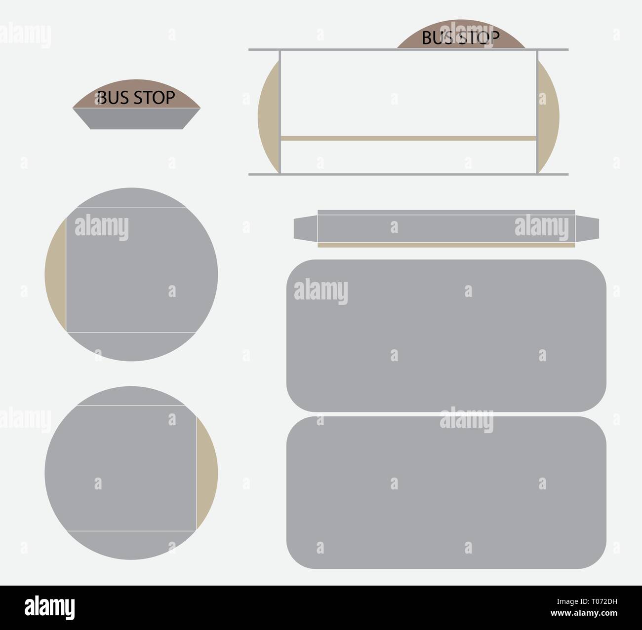 Bus Stop Paper Model Vector cut and glue Stock Vector Image & Art - Alamy