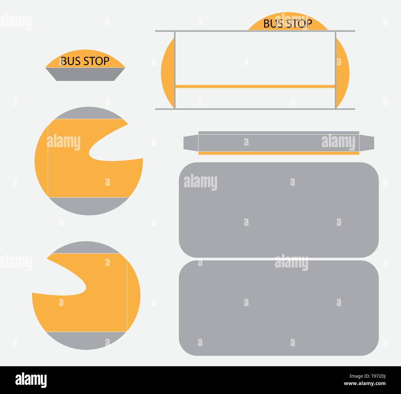 Bus Stop Paper Model Vector cut and glue Stock Vector Image & Art - Alamy
