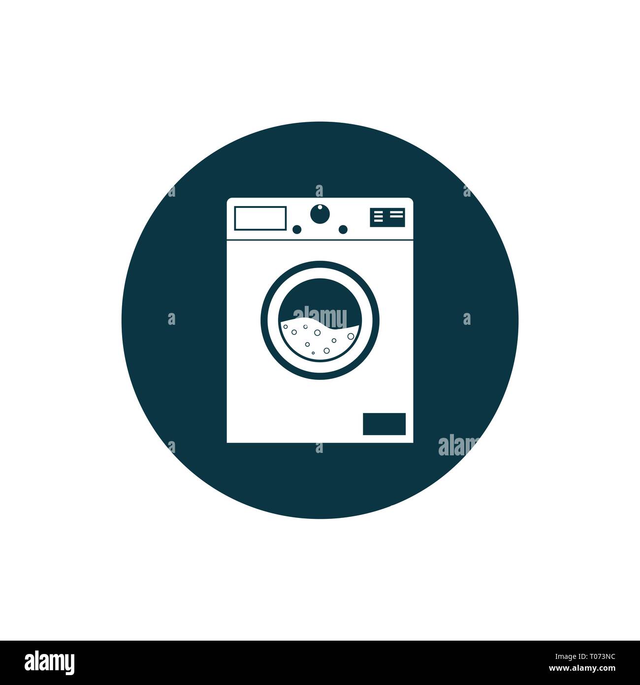 Vector illustration, flat design. Washing machine icon Stock Vector ...