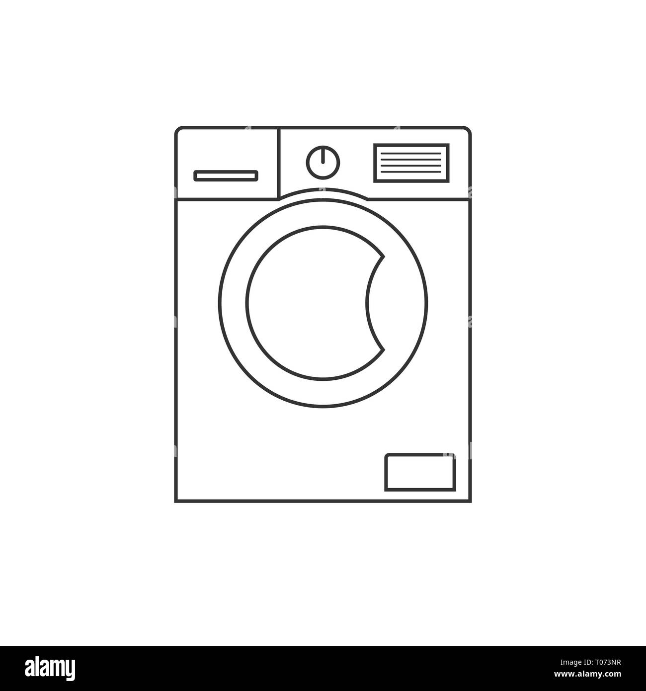 Vector illustration, flat design. Washing machine icon Stock Vector ...