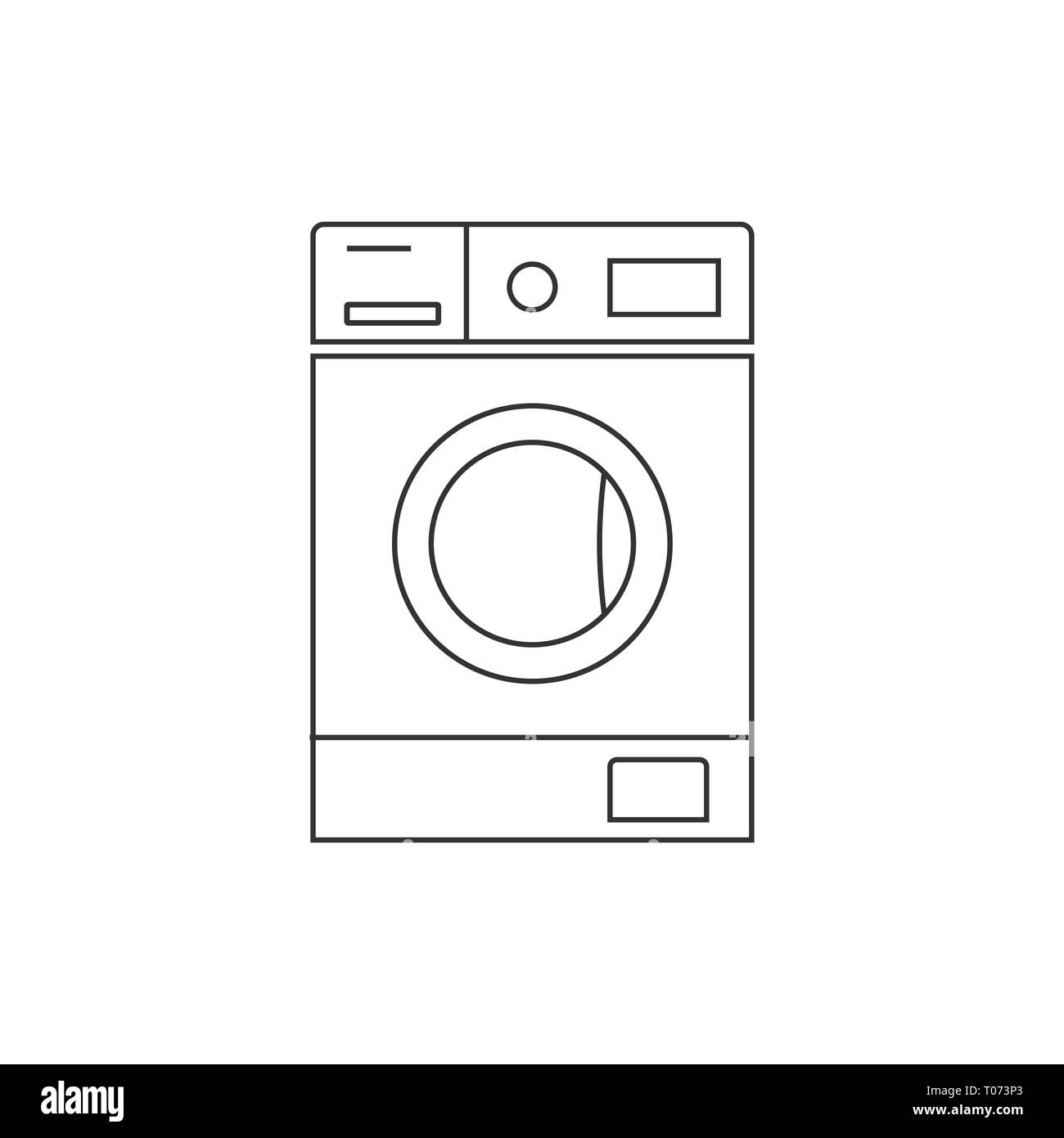 Vector illustration, flat design. Washing machine icon Stock Vector ...
