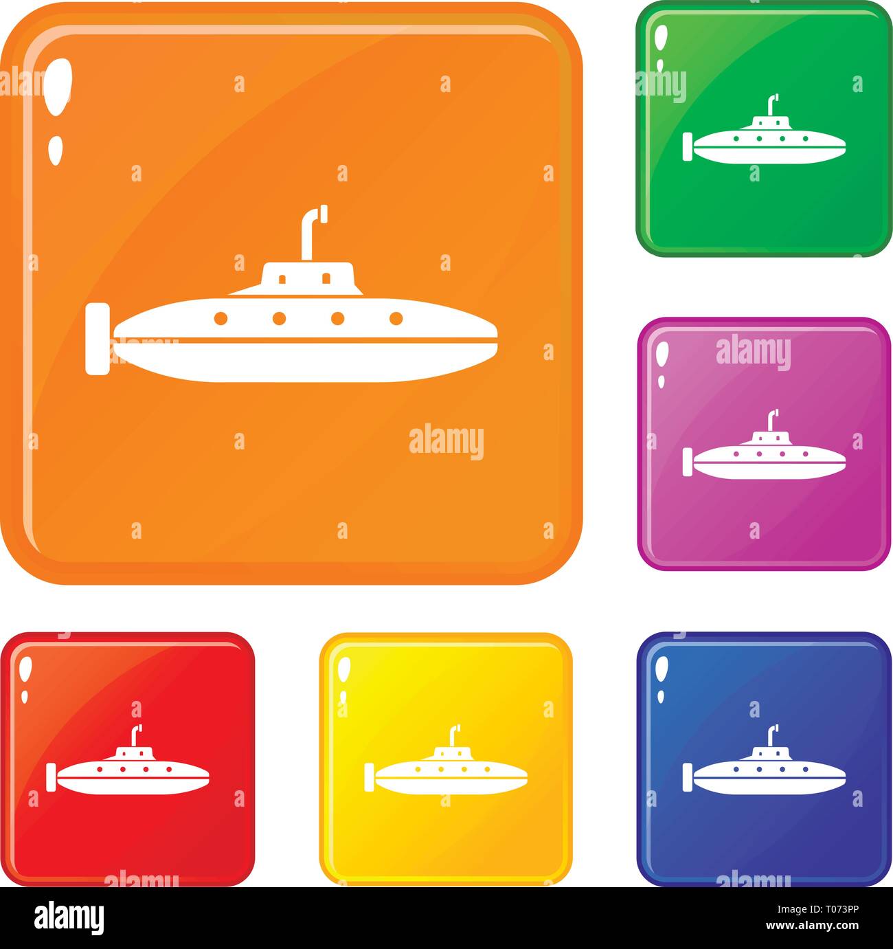 Research submarine icons set vector color Stock Vector Image & Art - Alamy
