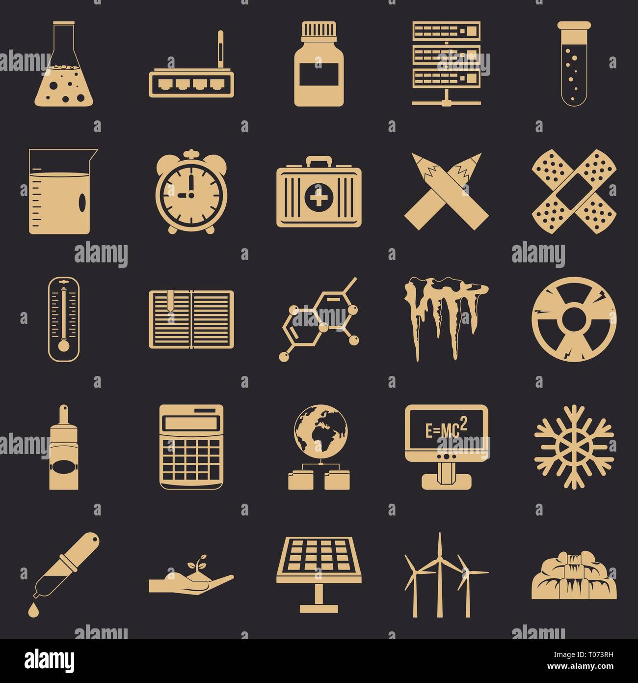 Chemical composition icons set, simple style Stock Vector Image & Art ...