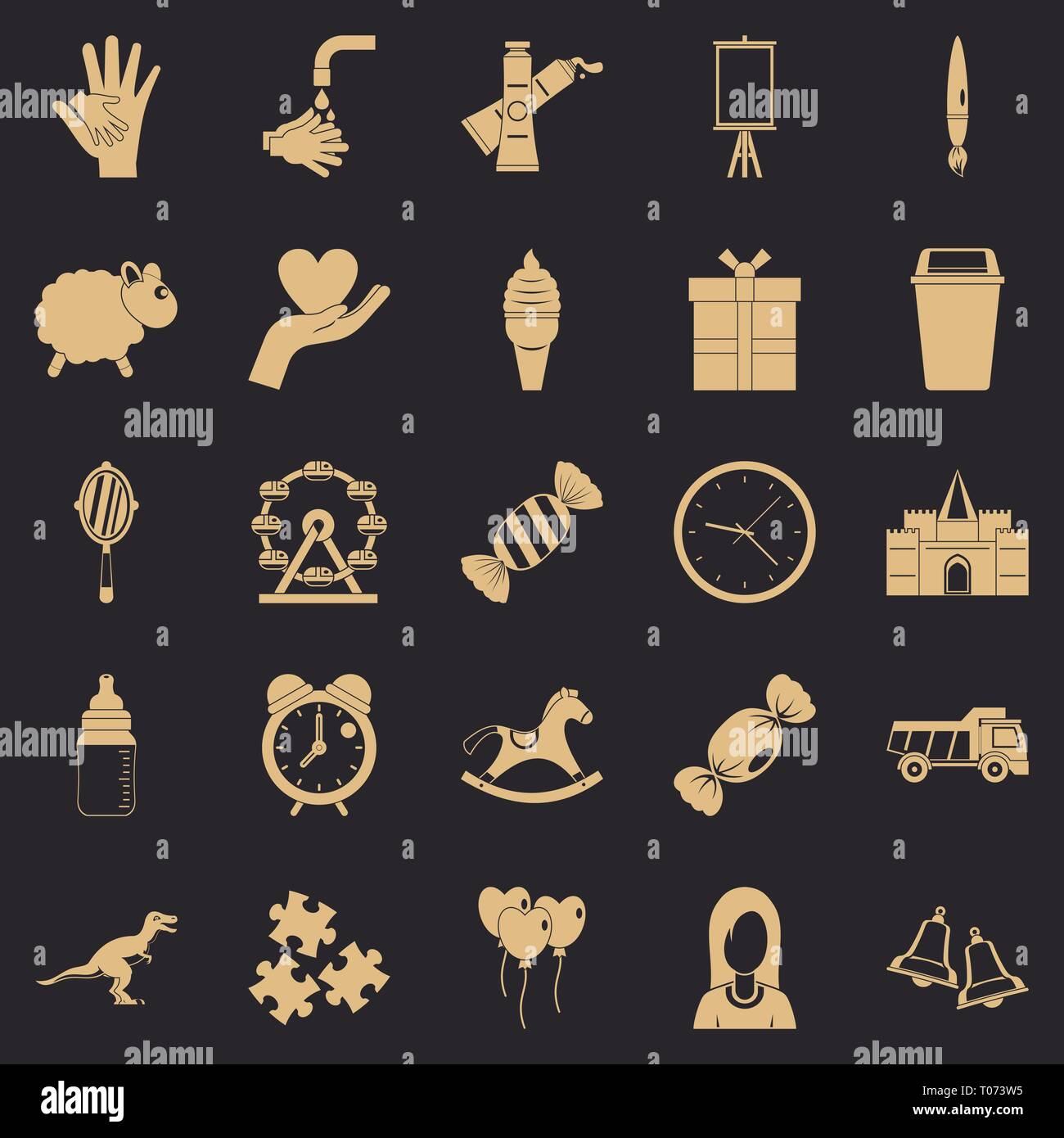 Center icons set, simple style Stock Vector Image & Art - Alamy