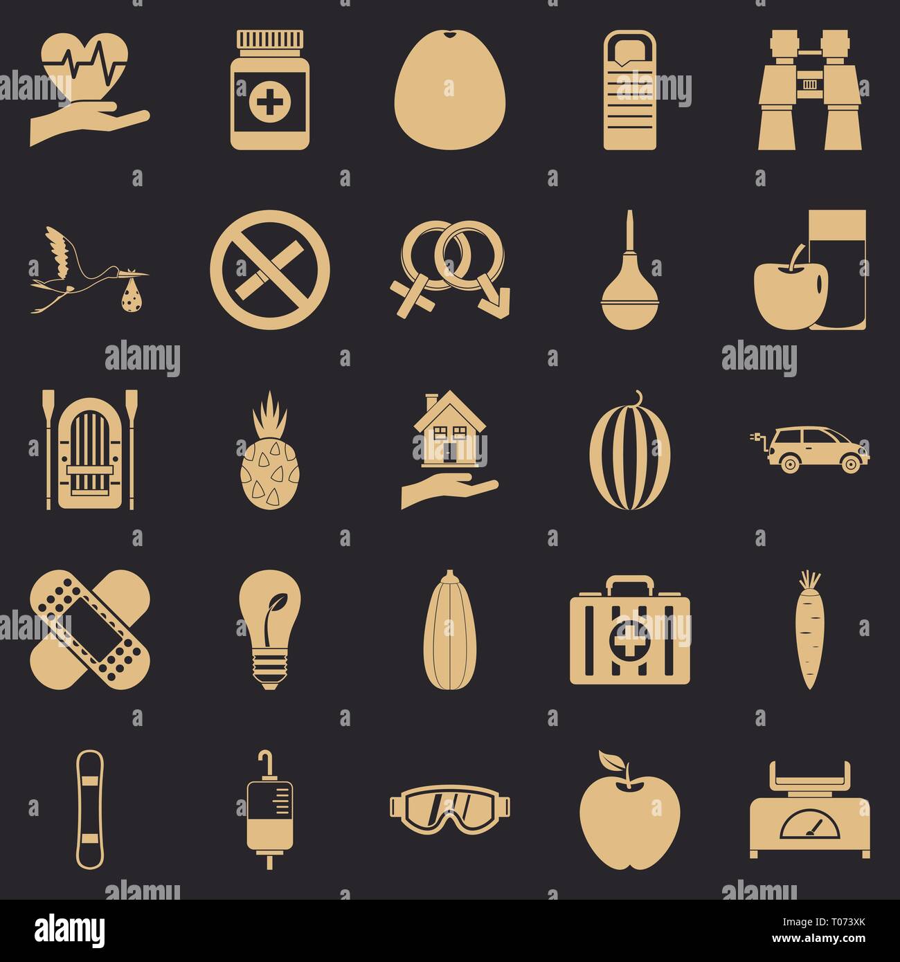 Child health icons set, simple style Stock Vector Image & Art - Alamy