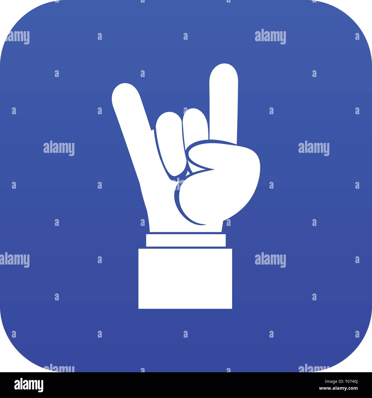 Rock and Roll hand sign icon digital blue Stock Vector Image & Art - Alamy