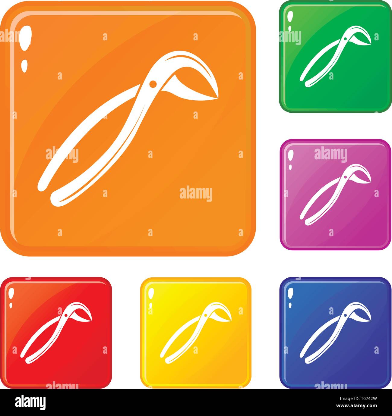 Tooth pliers medicine icons set vector color Stock Vector Image & Art ...