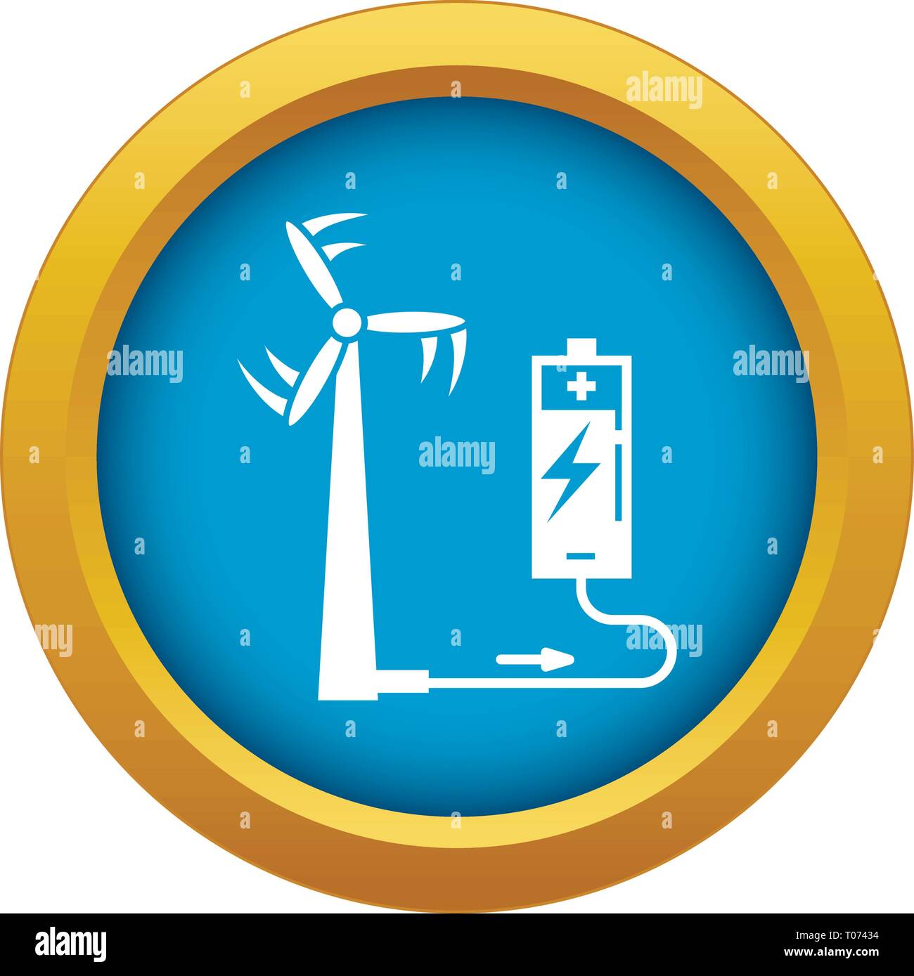 Modern wind turbine icon blue vector isolated Stock Vector Image & Art ...