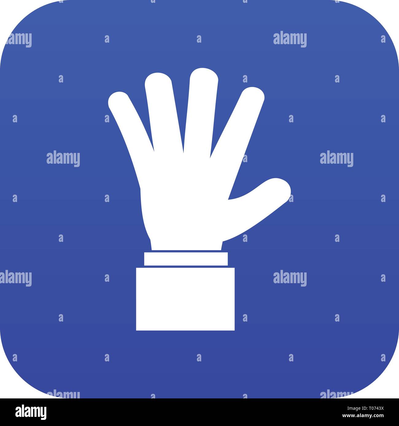 Hand showing five fingers icon digital blue Stock Vector Image & Art ...