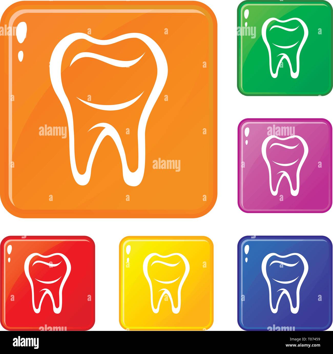 Tooth icons set vector color Stock Vector Image & Art - Alamy