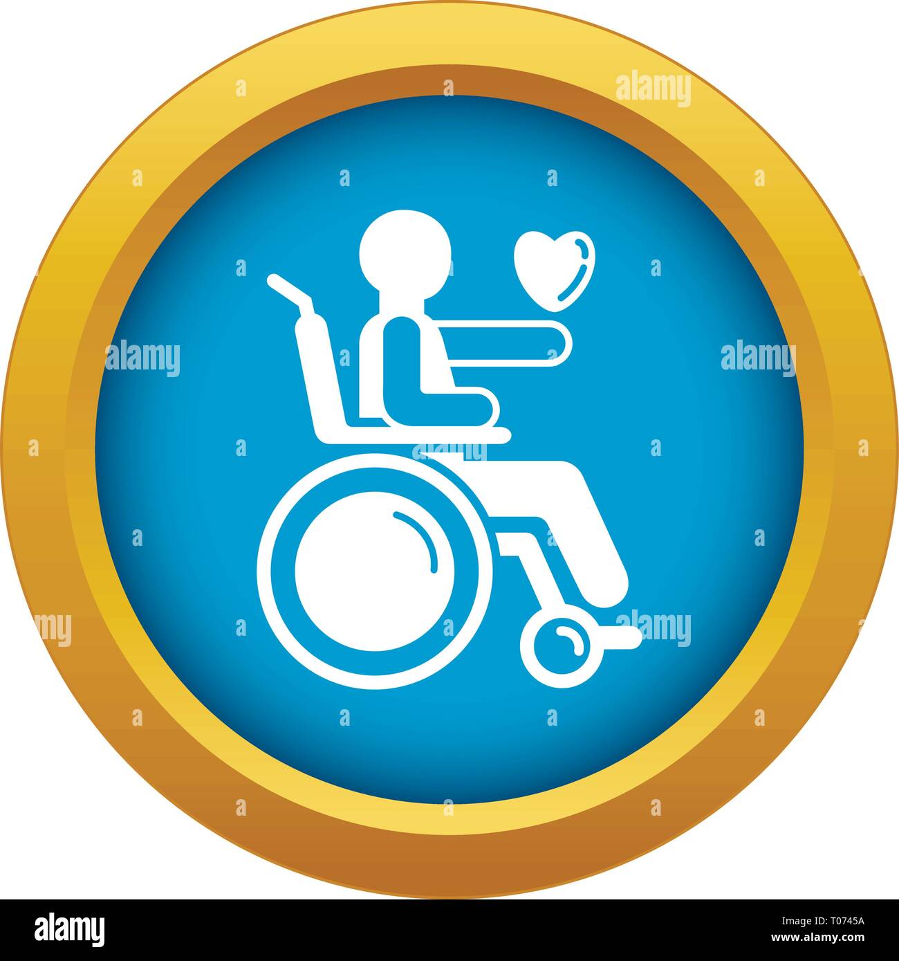 Man in wheelchair icon blue vector isolated Stock Vector Image & Art ...