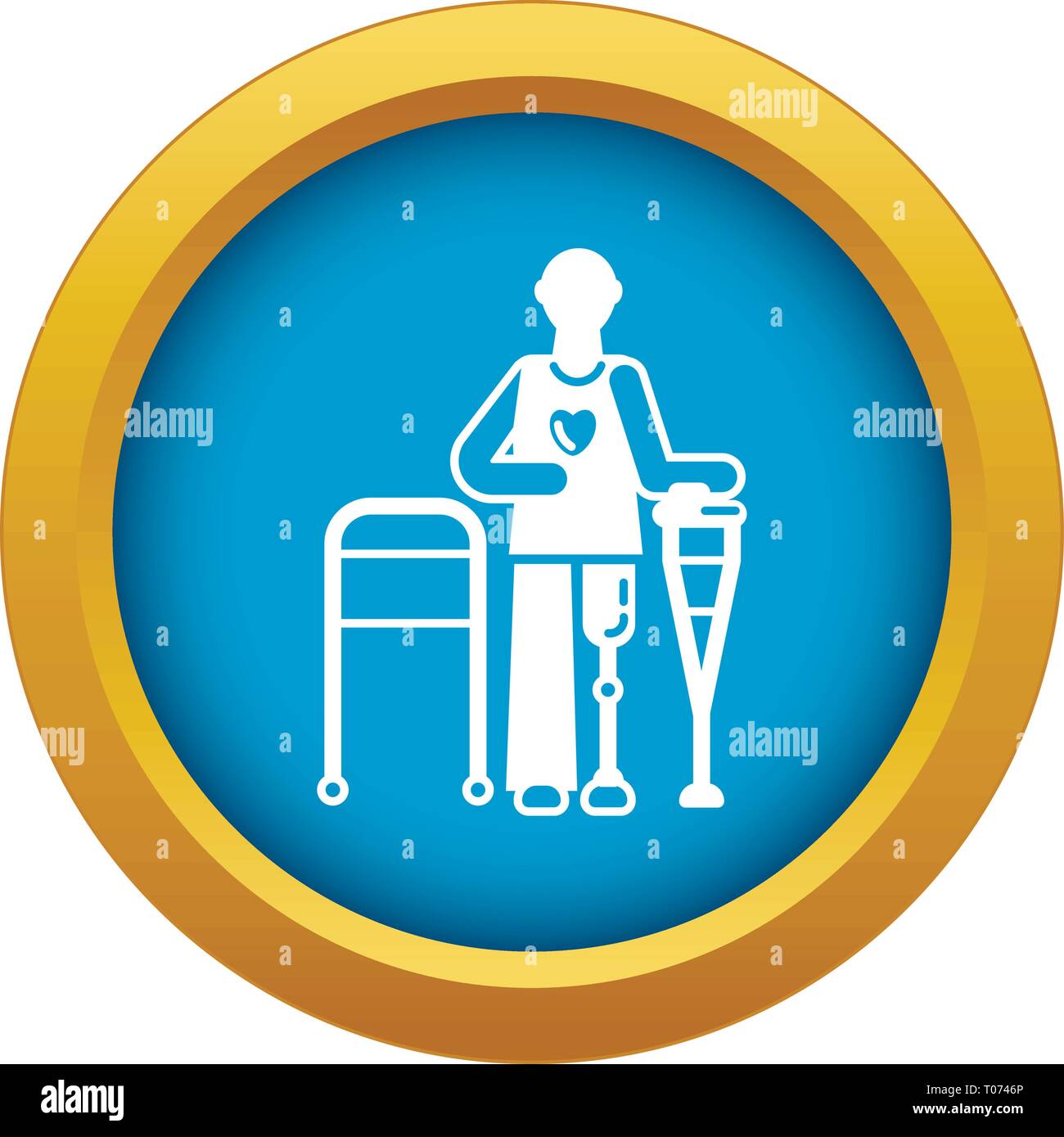 Man leg prosthesis icon blue vector isolated Stock Vector Image & Art ...