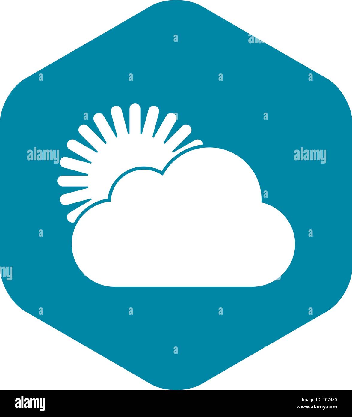 Sun and cloud icon, simple style Stock Vector Image & Art - Alamy