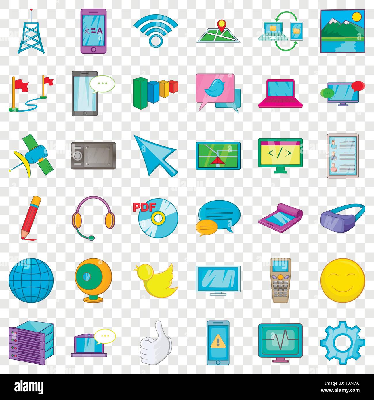 Computer play icons set, cartoon style Stock Vector Image & Art - Alamy