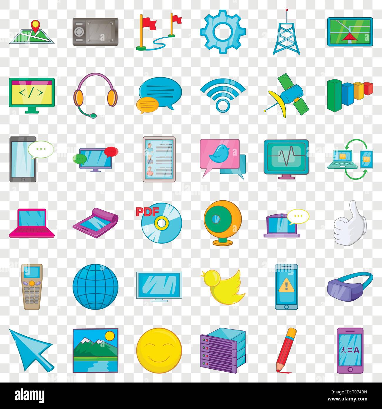 Computer page icons set, cartoon style Stock Vector Image & Art - Alamy