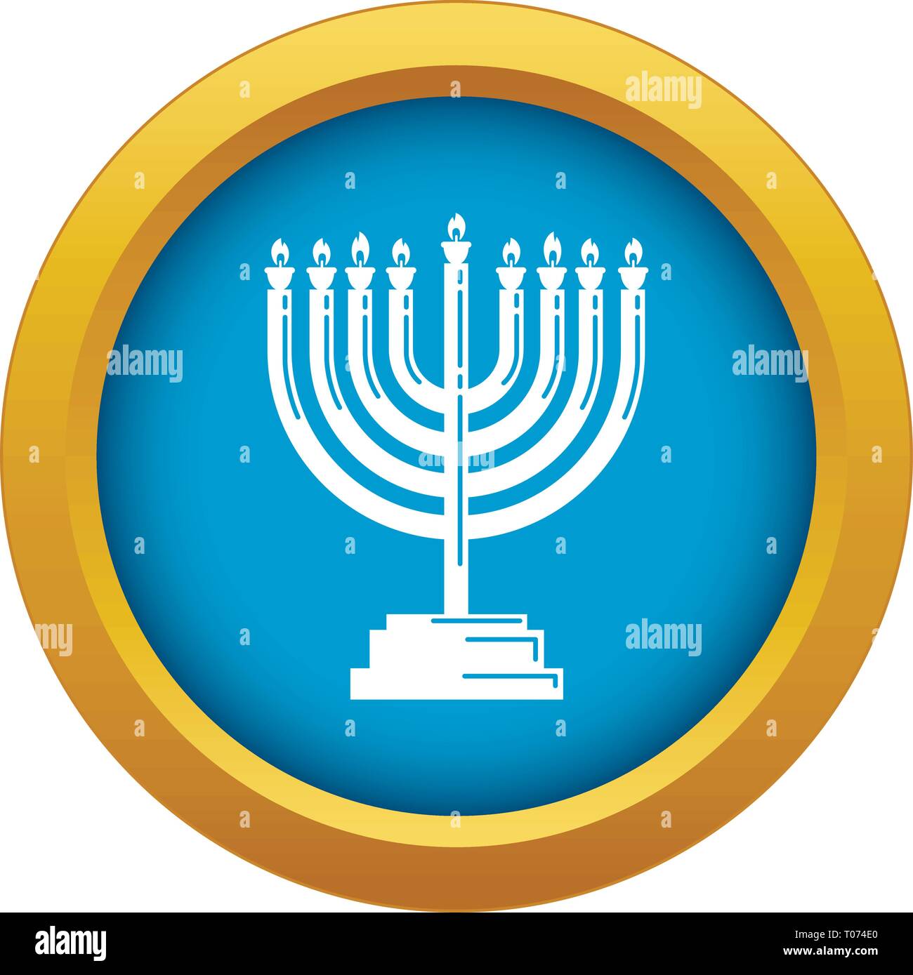 Menorah icon blue vector isolated Stock Vector Image & Art - Alamy