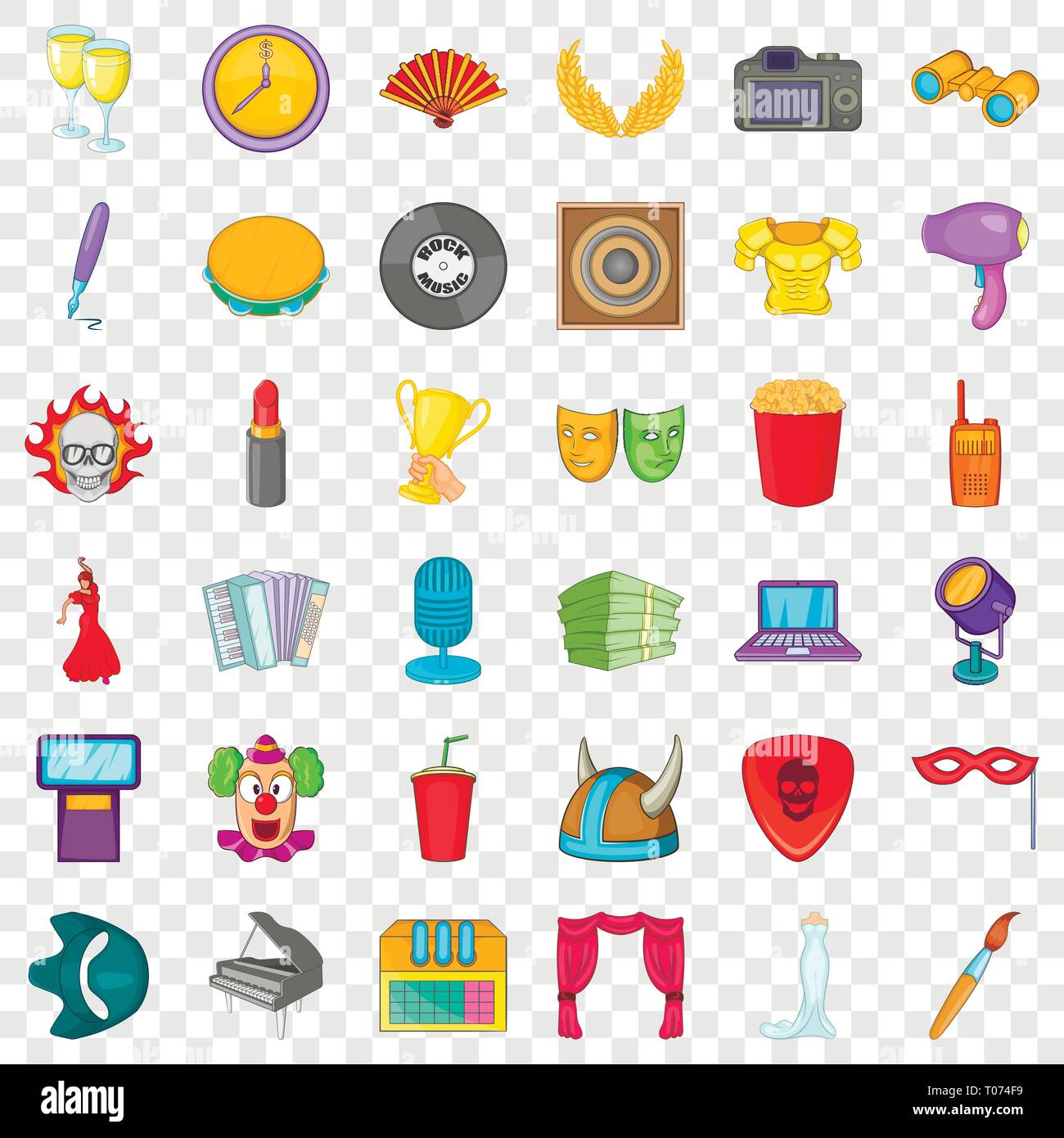 Big concert icons set, cartoon style Stock Vector Image & Art - Alamy