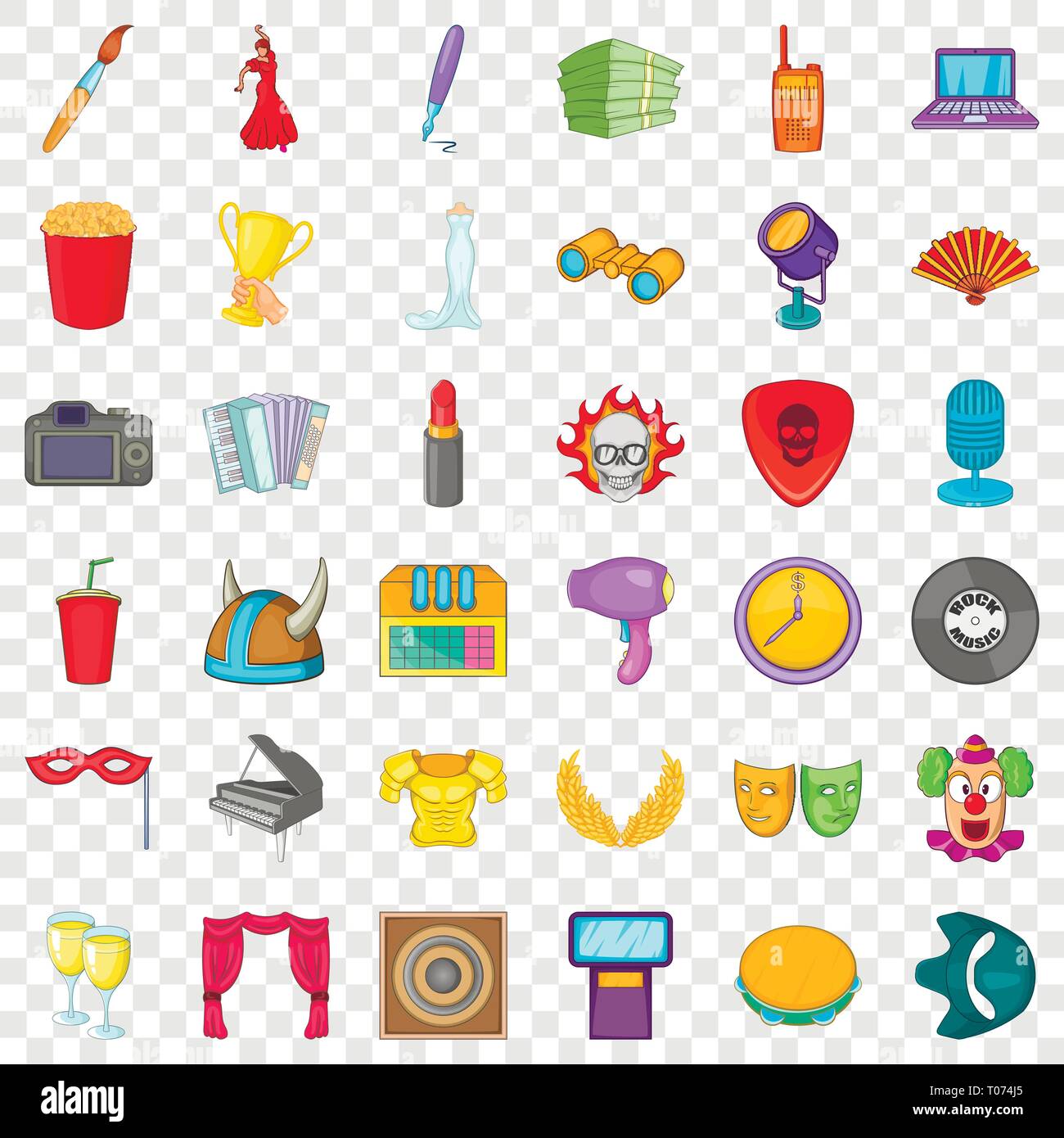 Piano concert icons set, cartoon style Stock Vector Image & Art - Alamy