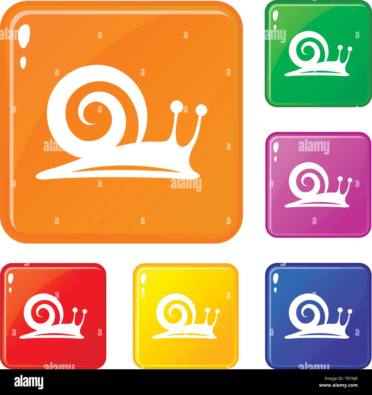 Snail icons set vector color Stock Vector Image & Art - Alamy