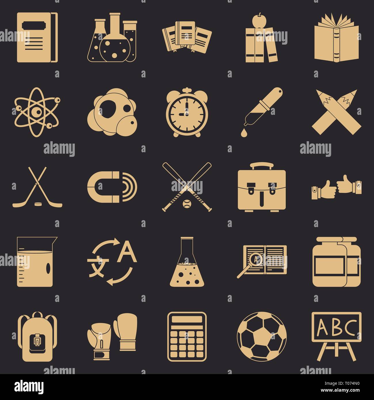 Campus icons set, simple style Stock Vector Image & Art - Alamy