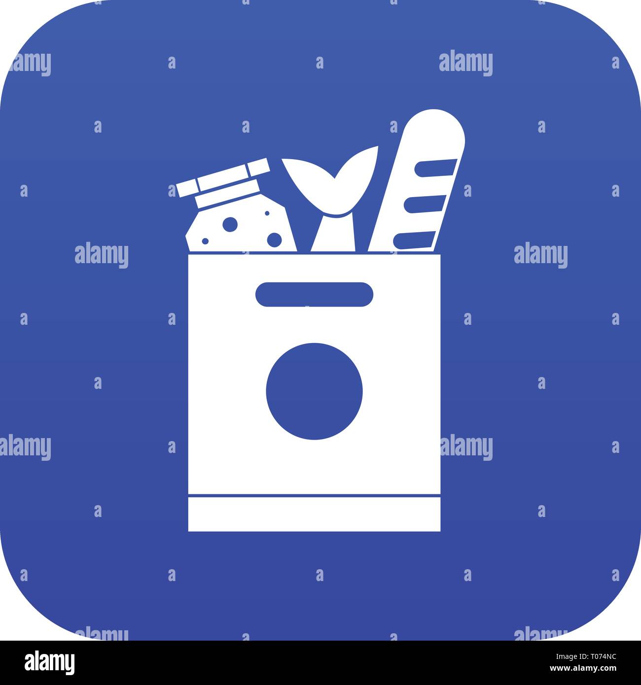 Grocery bag with food icon digital blue Stock Vector Image & Art - Alamy