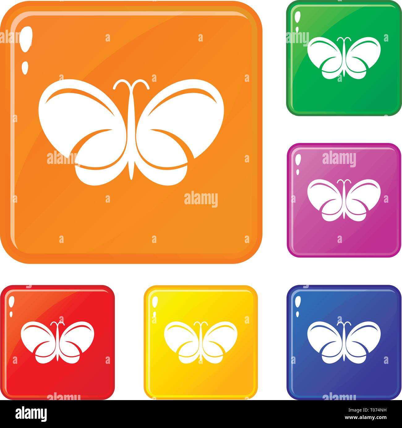 Butterfly icons set vector color Stock Vector Image & Art - Alamy