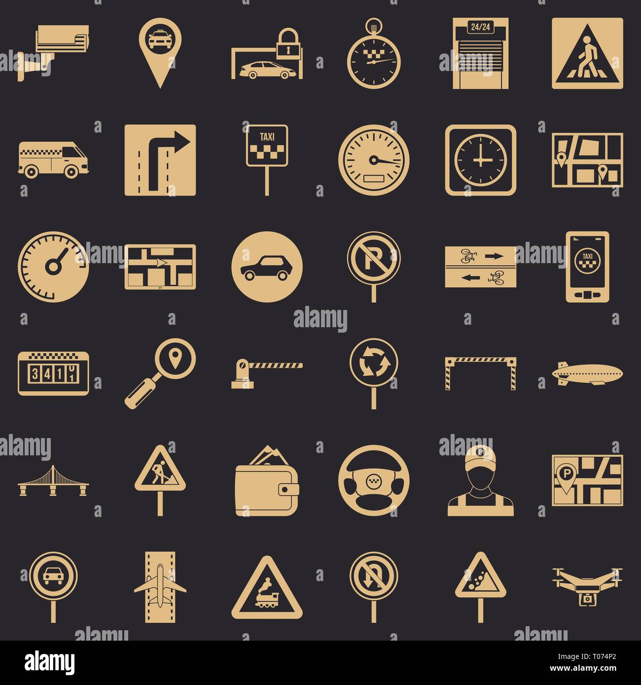 Traffic icons set, simple style Stock Vector Image & Art - Alamy