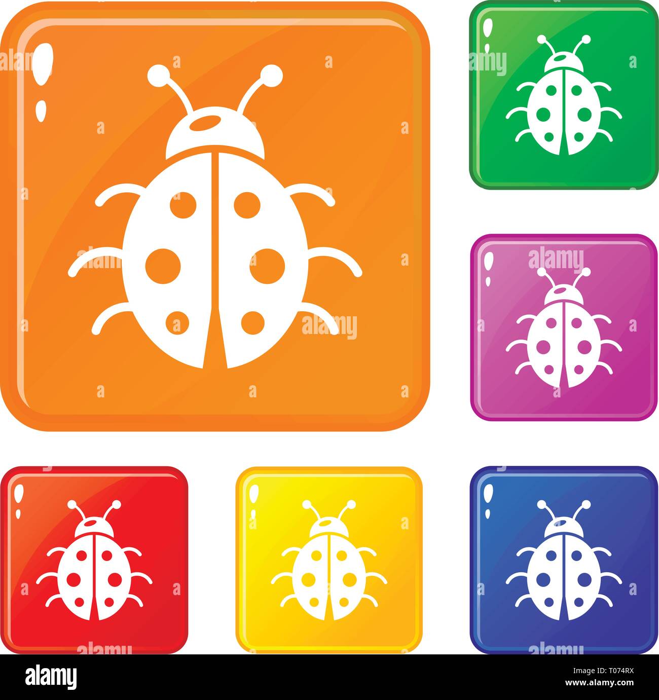Ladybug icons set vector color Stock Vector Image & Art - Alamy