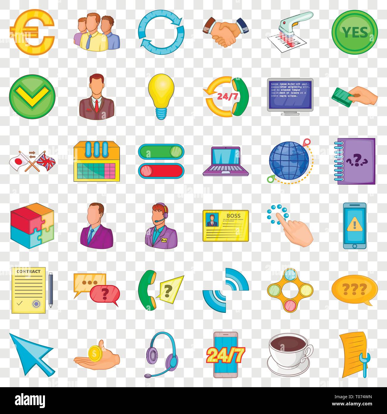 Internet connection icons set, cartoon style Stock Vector Image & Art ...