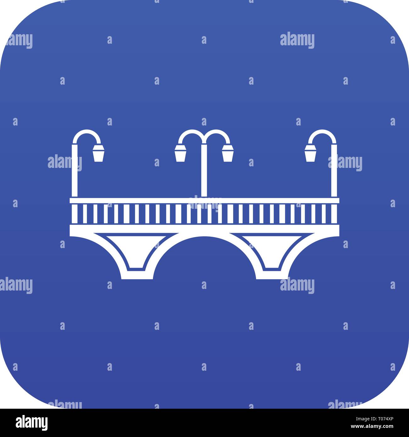 Retro arch bridge icon blue vector Stock Vector Image & Art - Alamy