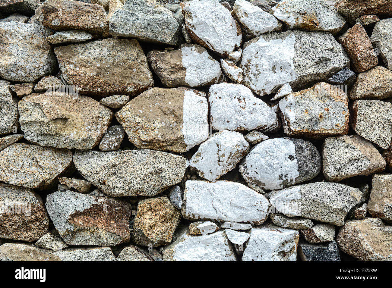 Stone wall of ancient monastery in Ladakh, India Stock Photo - Alamy