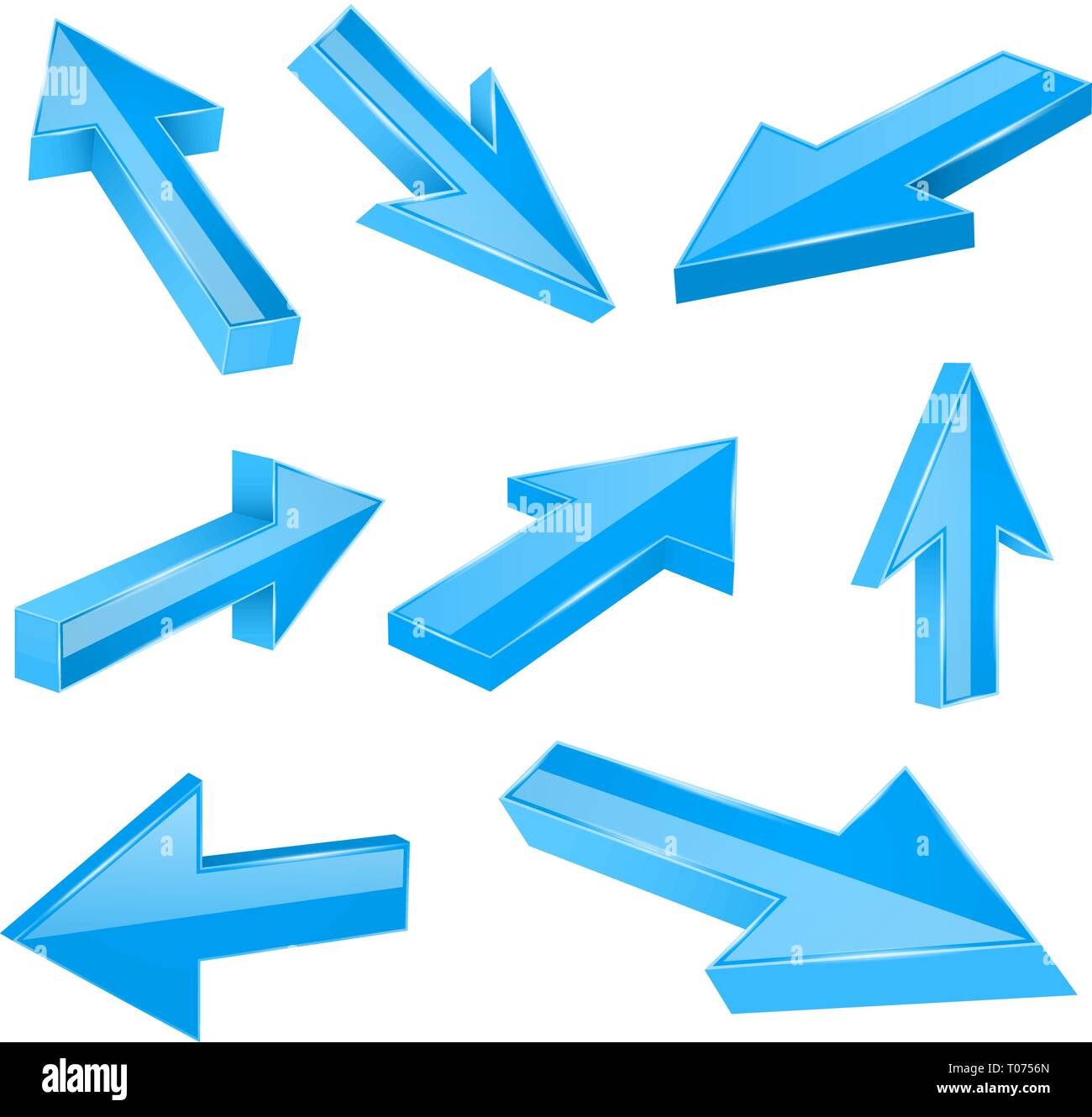 Blue straight 3d arrows Stock Vector Image & Art - Alamy