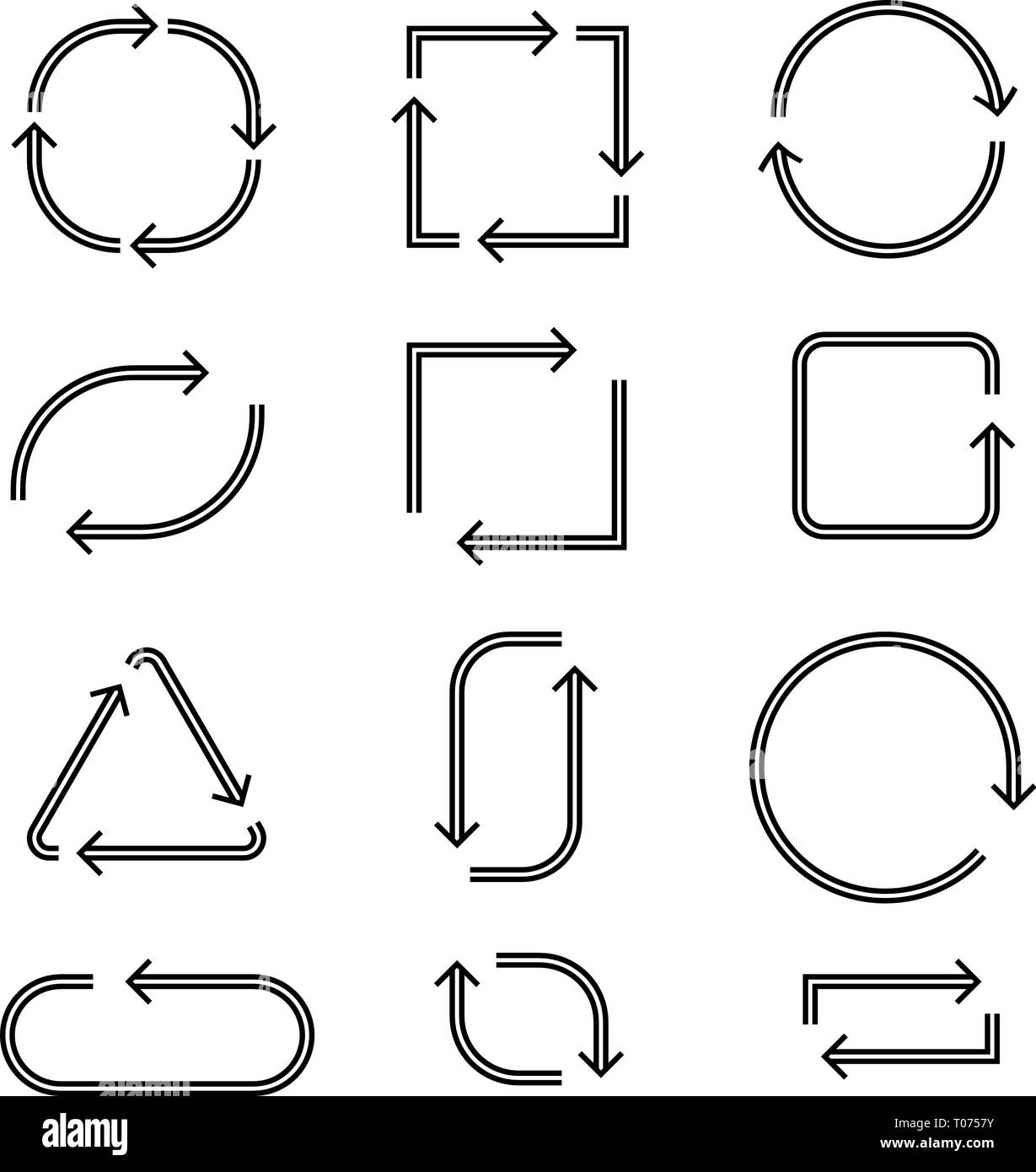 Arrows in circular motions. Double line style Stock Vector Image & Art ...