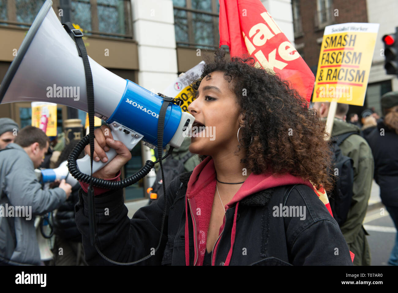 Protest speeches megaphone hi-res stock photography and images - Alamy