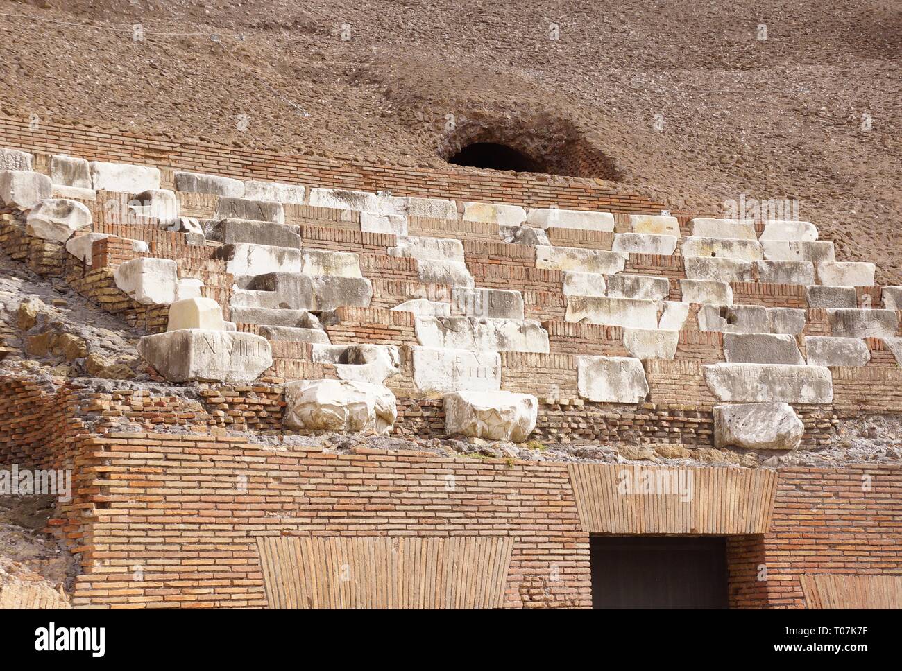 Seating at Coliseum Rome Italy Stock Photo - Alamy