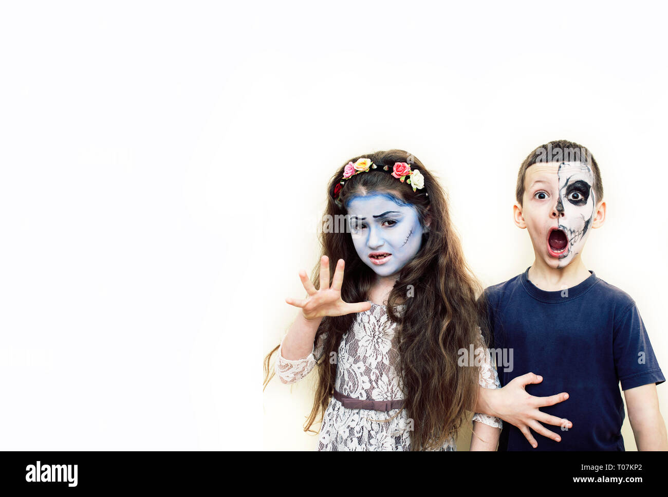 zombie apocalypse kids concept. Birthday party celebration facepaint on ...